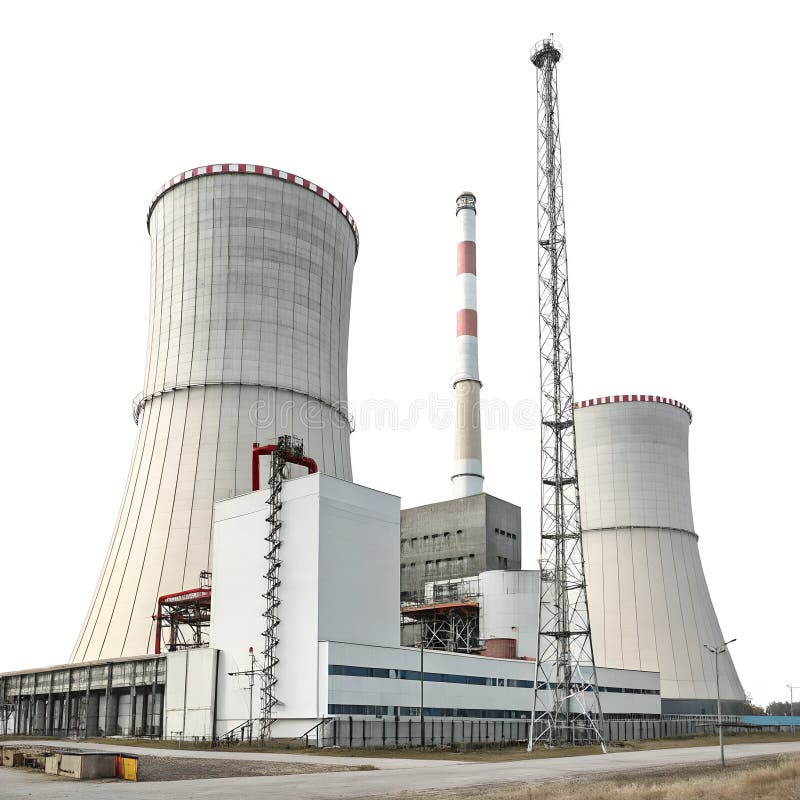 Nuclear Power Plant Front View Stock Illustration - Illustration of ...