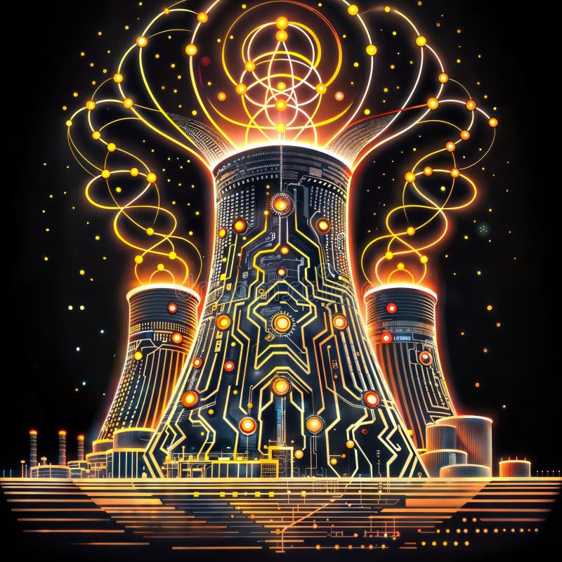 Nuclear Power Plant. Futuristic Technology Style., Generative Ai Stock ...