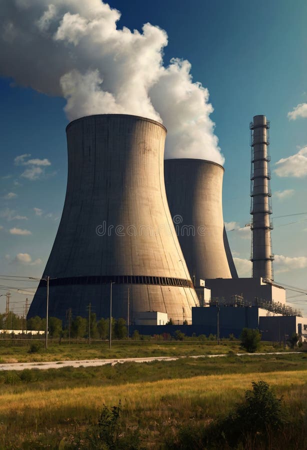 Nuclear Power Plant. Electric Energy Station. Atom Industry for ...