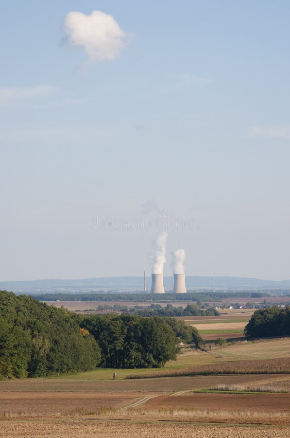 Nuclear Power Plant in Germany Stock Photo - Image of farmland ...