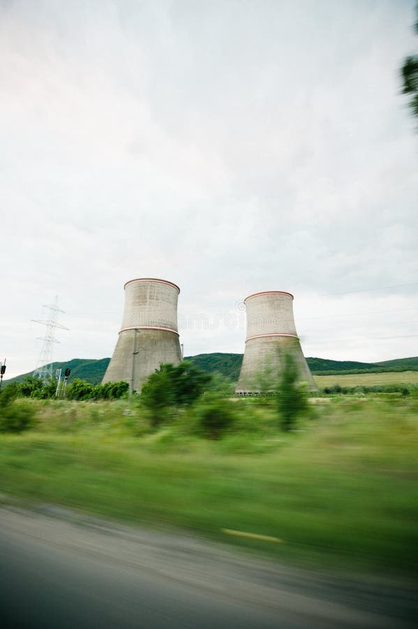 Nuclear Power Plant in a Green Environment. Stock Photo - Image of ...