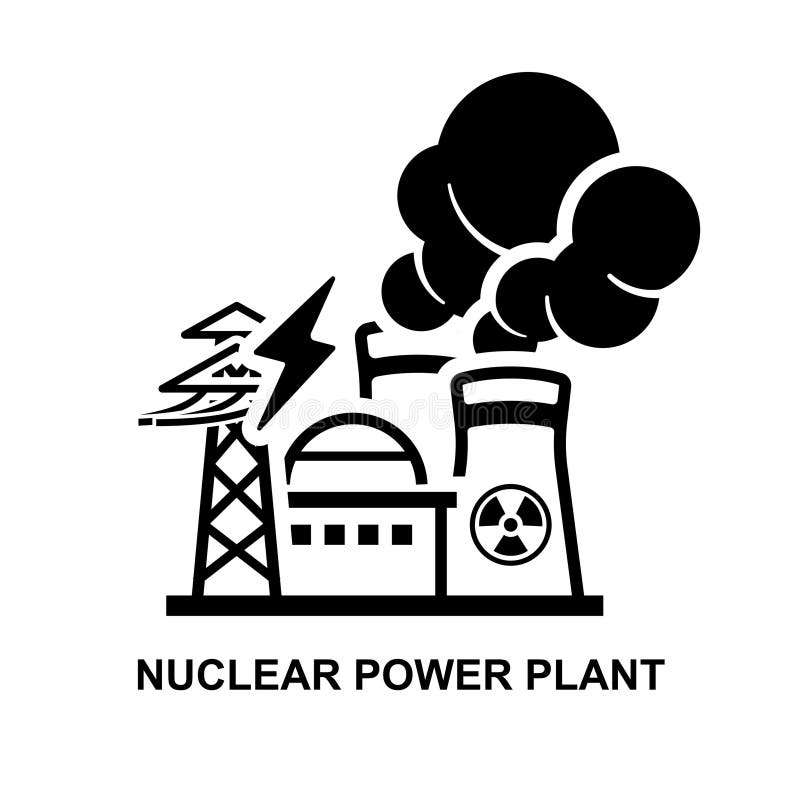 Nuclear Power Plant Icon. Nuclear Power Electricity Isolated on ...