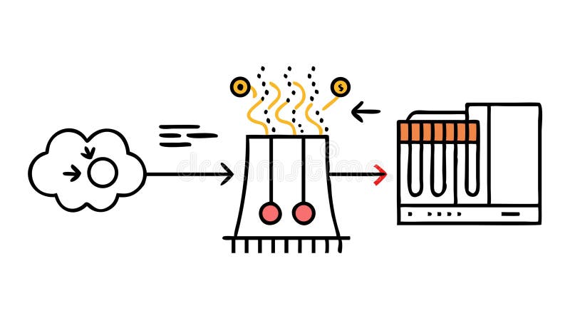 Nuclear Power Plant Process Flow Diagram Icon, Vector Design Generative ...