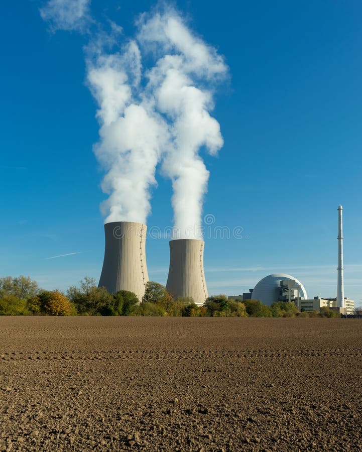 Nuclear Power Plant on Sky Background in Sunlight Stock Photo - Image ...