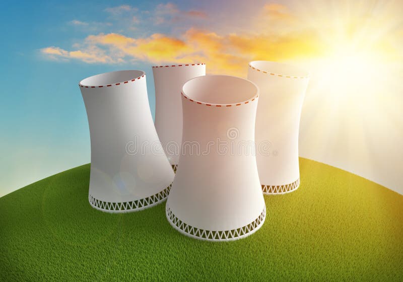 Nuclear Power Plant on the Sphere. Stock Illustration - Illustration of ...