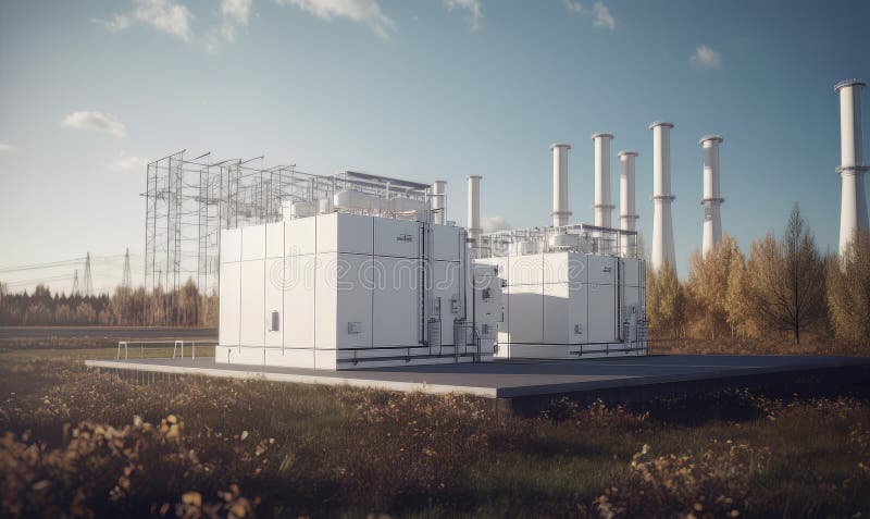 Nuclear Power Plant Surrounded by Trees Made with Generative AI Stock ...