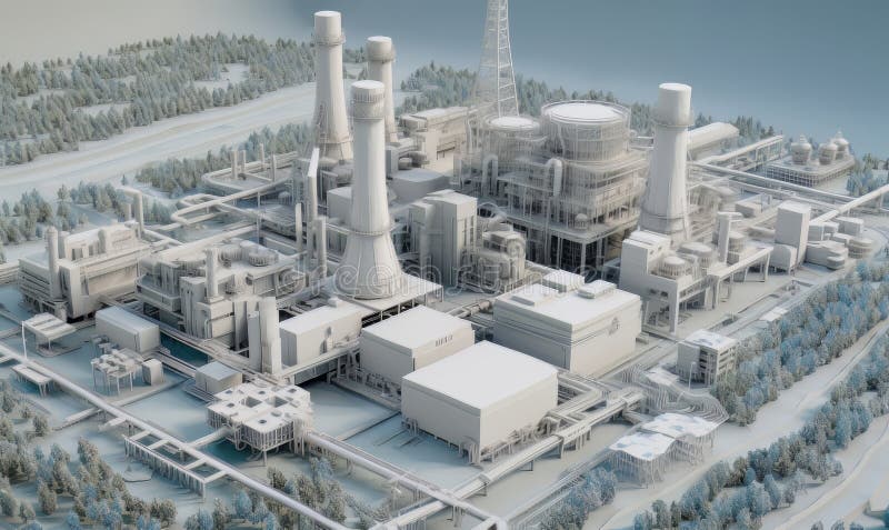 Nuclear Power Plant Surrounded by Trees Made with Generative AI Stock ...