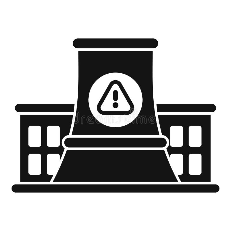 Nuclear Power Plant Warning Sign Icon Showing Danger and Risk Stock ...