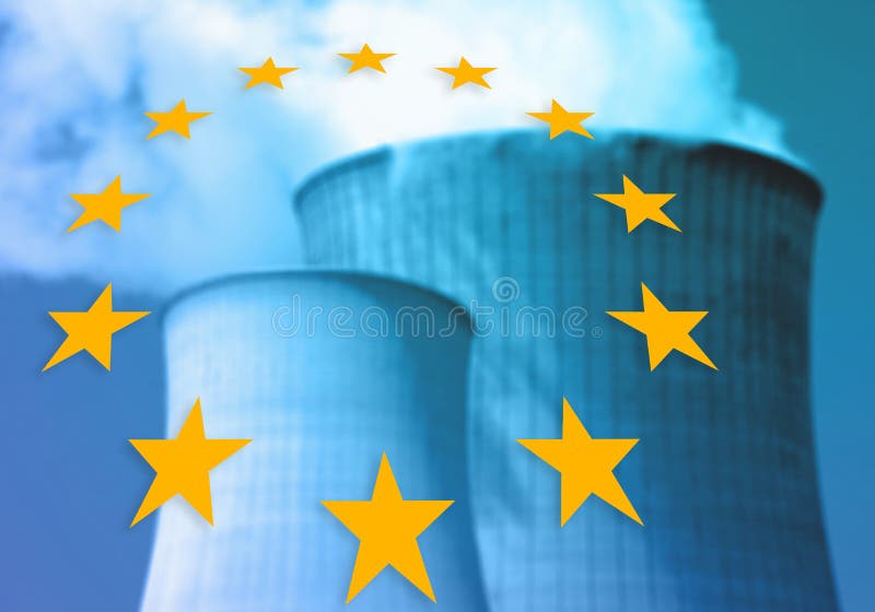 Nuclear Power Plants in Europe Stock Illustration - Illustration of ...