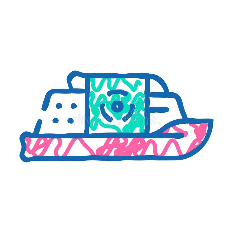 Nuclear Power Ship Icon Doodle Illustration Stock Vector - Illustration ...