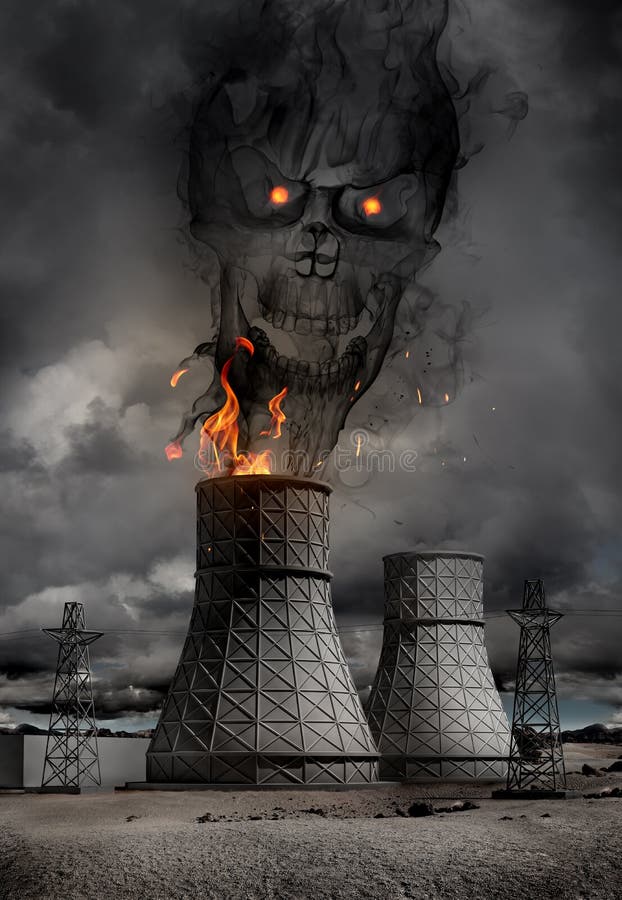 Nuclear power station stock image. Image of horror, flammable - 19155577
