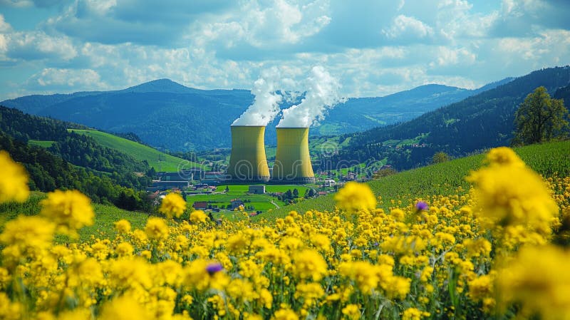 Nuclear Power Station. in Spring, the Nuclear Power Plant Stock Image ...