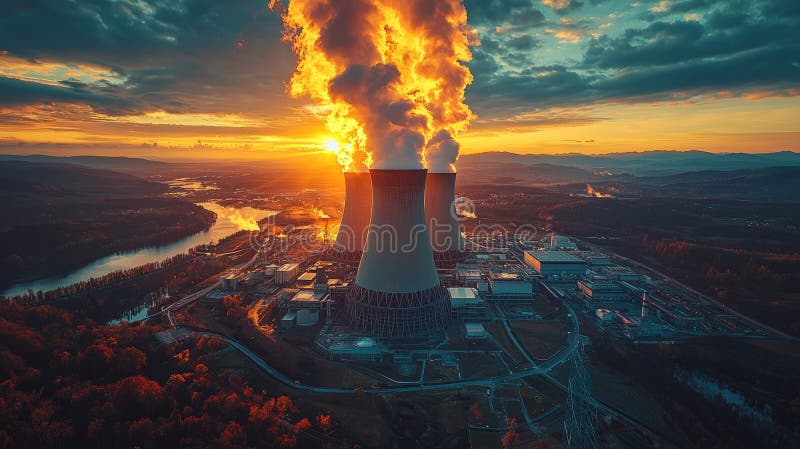 Nuclear Power Station. in Spring, the Nuclear Power Plant Stock Image ...