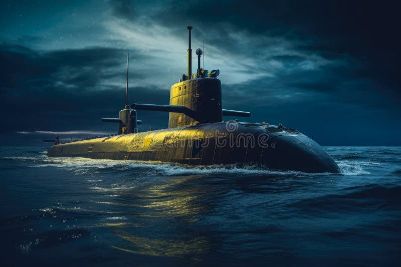 Nuclear Powered Cruise Missile Fast Attack Submarine Surfacing in the ...