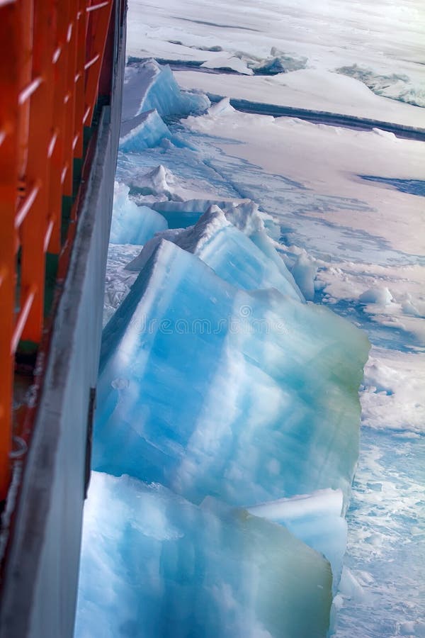 Nuclear-powered Icebreaker Solivet Powerful First-year Ice Stock Photo ...