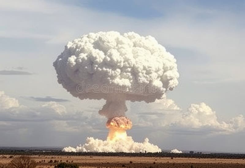 Nuclear Proliferation a Mushroom Cloud Rising from a Distant Exp Stock ...