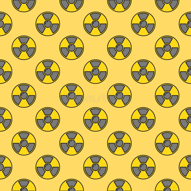 Nuclear Radiation Energy Vector Danger Zone Colored Seamless Pattern ...