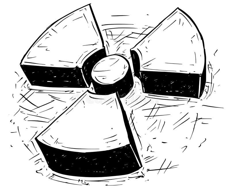 Nuclear Radiation Symbol Vector Hand Drawing Doodle Stock Vector ...