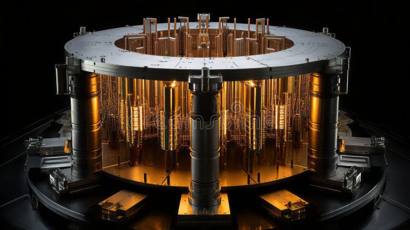 Nuclear Reactor Core with Fuel Rods in Place Stock Illustration ...