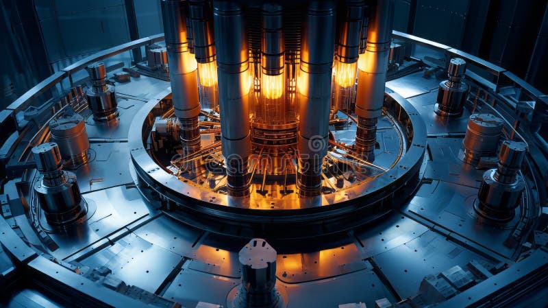 Nuclear Reactor Core with Fuel Rods in Place Stock Illustration ...