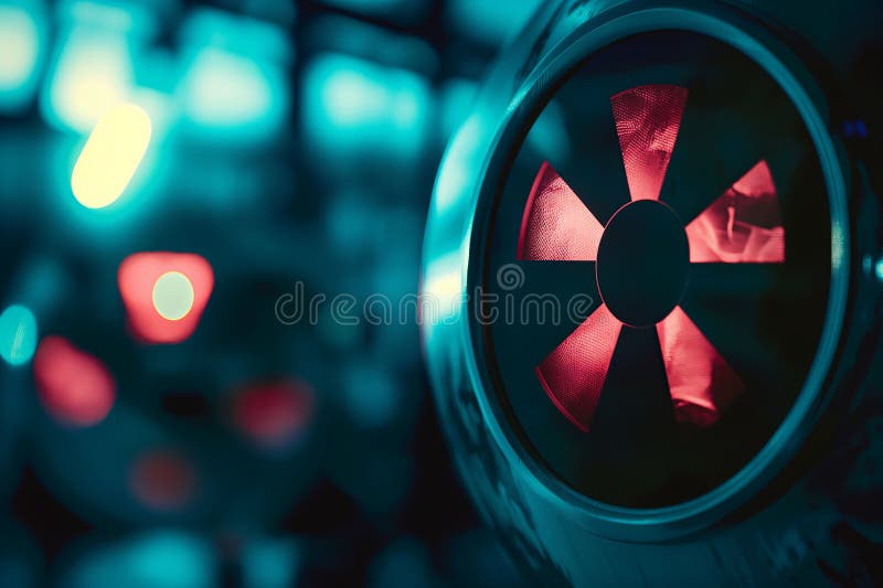 Nuclear Reactor Core Indicator Lights Glowing in a Laboratory Stock ...