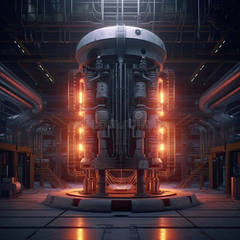 The Nuclear Reactor of the Future Stock Illustration - Illustration of ...