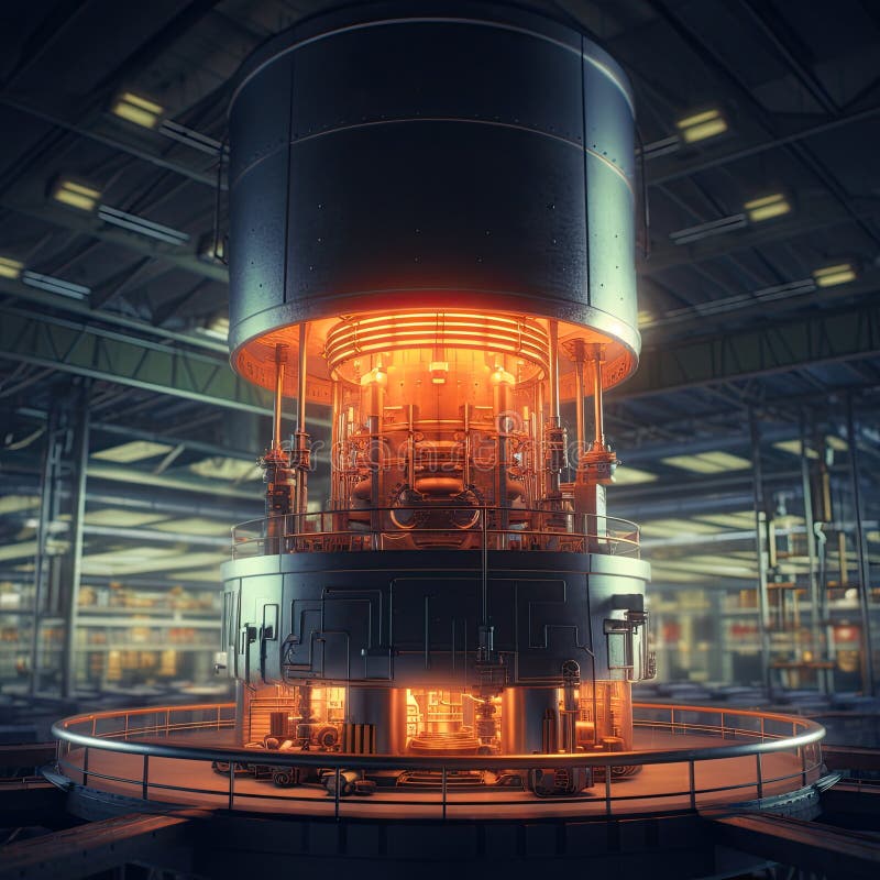 The Nuclear Reactor of the Future Stock Illustration - Illustration of ...