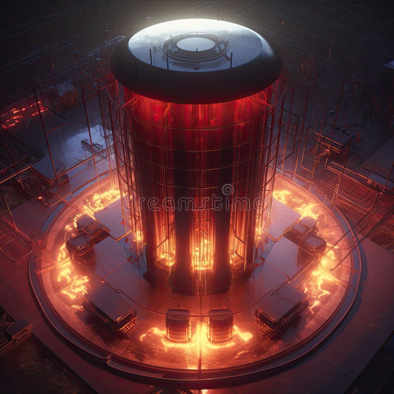 The Nuclear Reactor of the Future Stock Illustration - Illustration of ...