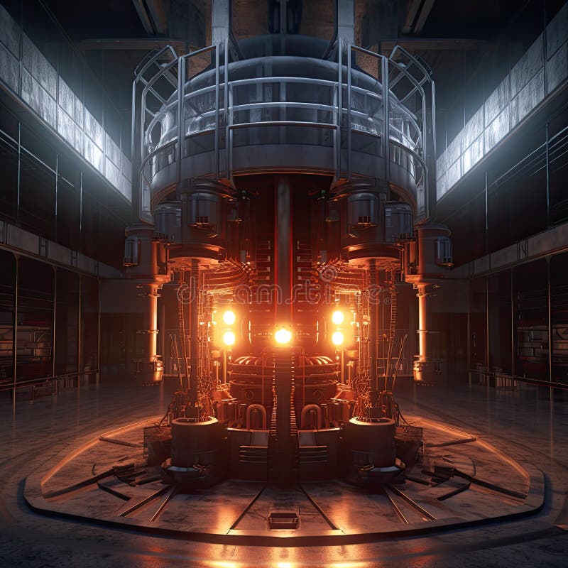 The Nuclear Reactor of the Future Stock Illustration - Illustration of ...