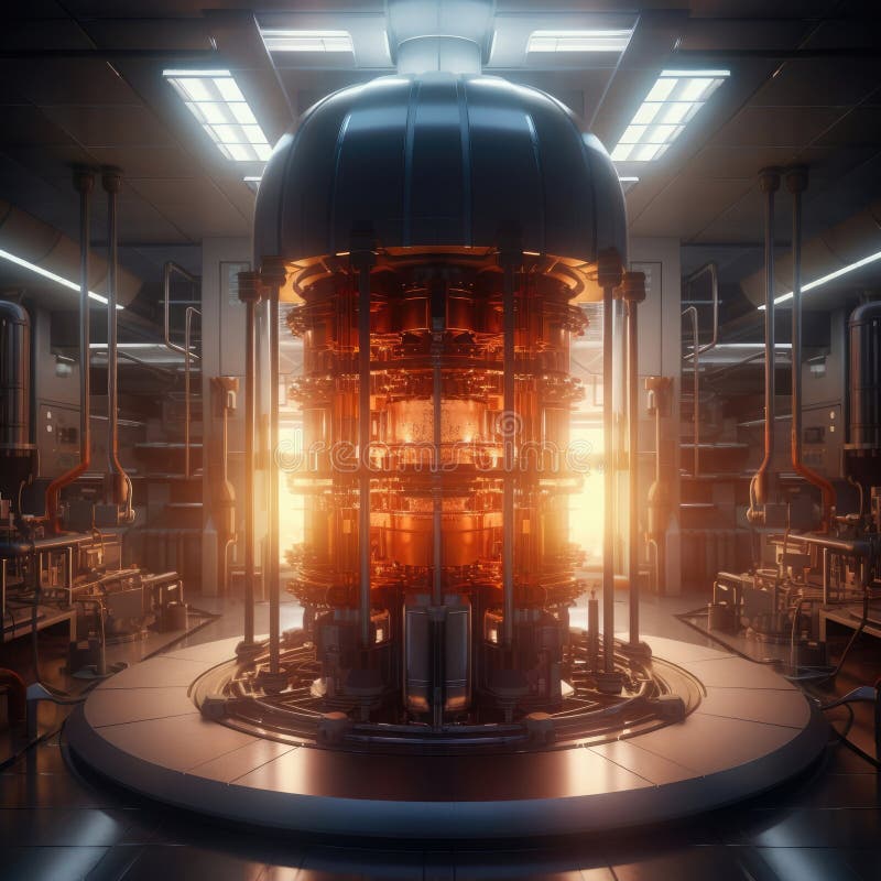 The Nuclear Reactor of the Future Stock Illustration - Illustration of ...