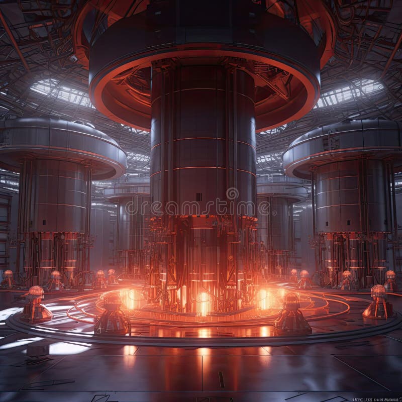 The Nuclear Reactor of the Future Stock Illustration - Illustration of ...