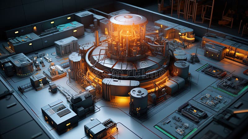 Nuclear Reactor and Radiation Zones in the Diagram Stock Illustration ...