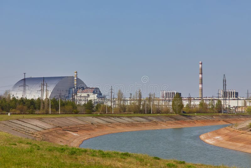 Nuclear Reactors of Chernobyl Power Plant Next To Pripyat River, 4th ...