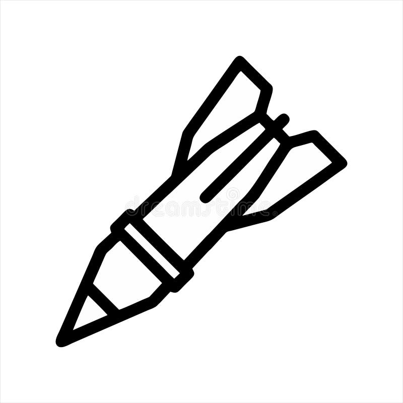 Nuclear Rocket Air Bomb, Atomic Bombshell. Flat Vector Icon ...