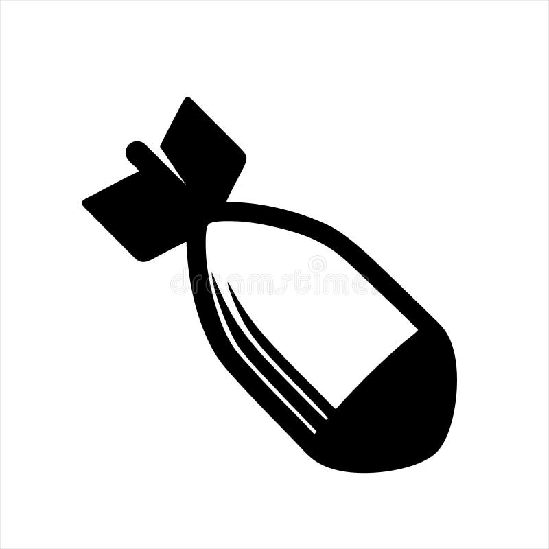 Nuclear Rocket Air Bomb, Atomic Bombshell. Flat Vector Icon ...