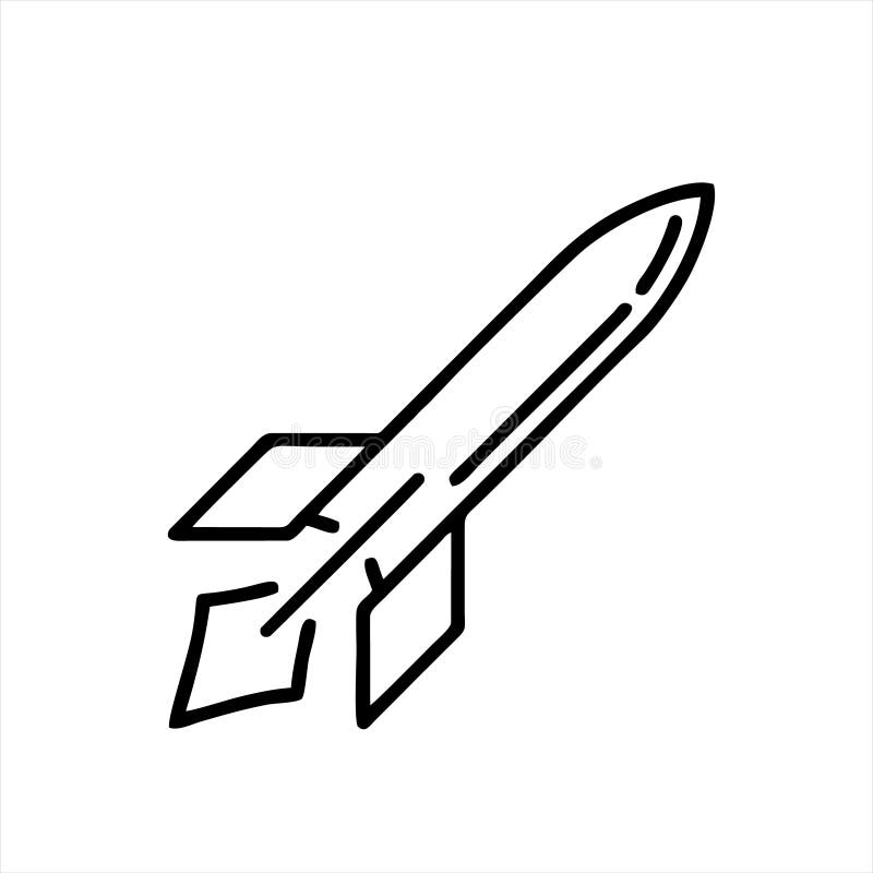 Nuclear Rocket Air Bomb, Atomic Bombshell. Flat Vector Icon ...