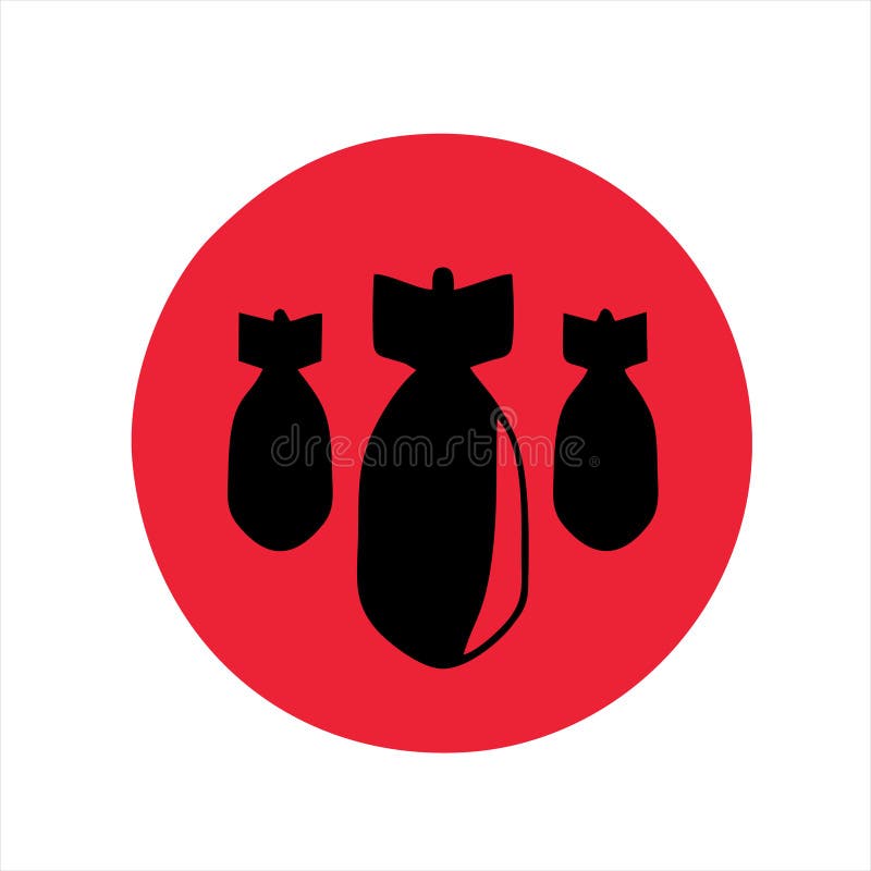 Nuclear Rocket Air Bomb, Atomic Bombshell. Flat Vector Icon ...