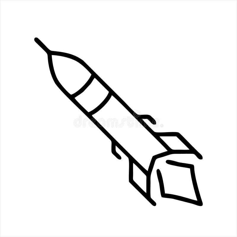 Nuclear Rocket Air Bomb, Atomic Bombshell. Flat Vector Icon ...