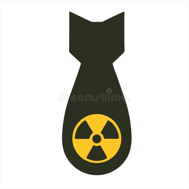 Nuclear Rocket Air Bomb, Atomic Bombshell. Flat Vector Icon ...