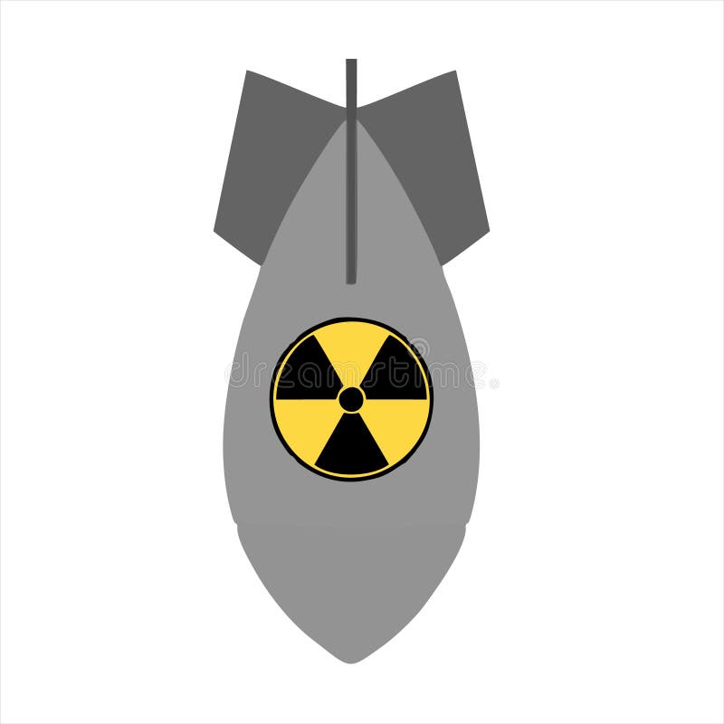 Nuclear Rocket Air Bomb, Atomic Bombshell. Flat Vector Icon ...