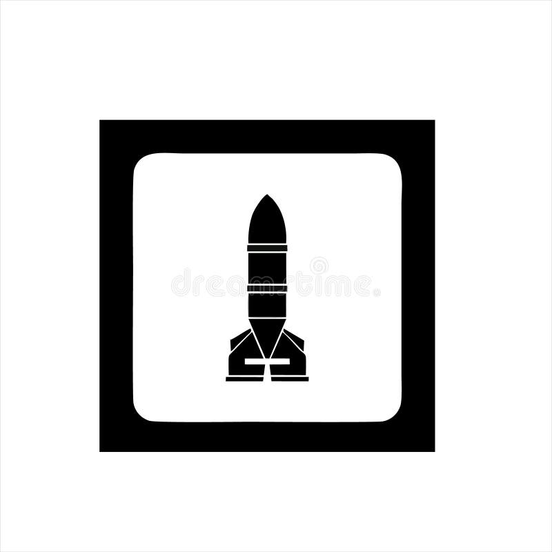 Nuclear Rocket Air Bomb, Atomic Bombshell. Flat Vector Icon ...