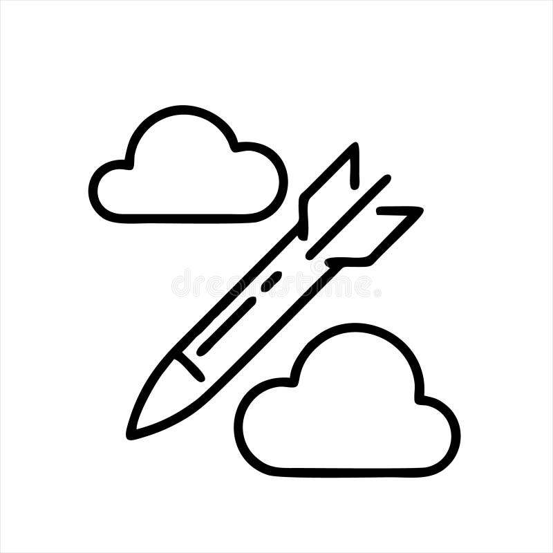 Nuclear Rocket Air Bomb, Atomic Bombshell. Flat Vector Icon ...