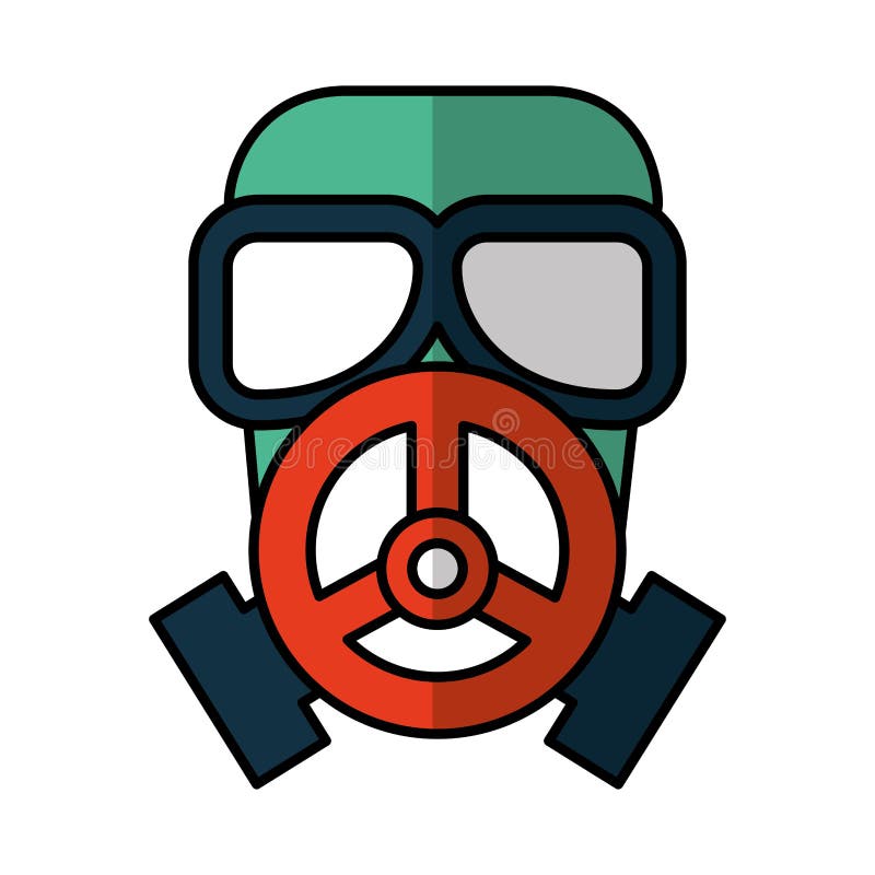 Nuclear safety mask icon stock vector. Illustration of protection ...