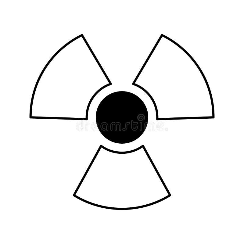 Nuclear sign isolated icon stock vector. Illustration of alert - 90951090