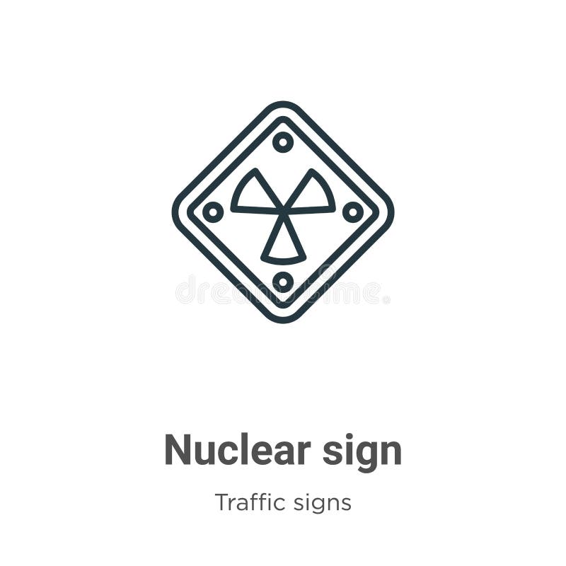 Nuclear Sign Outline Vector Icon. Thin Line Black Nuclear Sign Icon ...