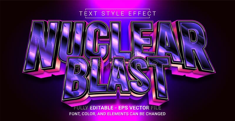 Nuclear Strike Text Style Effect. Editable Graphic Text Template Stock ...