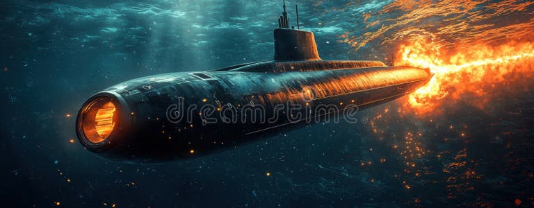 Nuclear Submarine Underwater Explosion - Dramatic 3D Render Stock ...