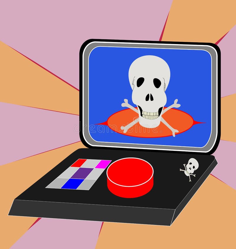 Nuclear Suitcase with a Skull on the Screen, Keyboard for Password ...