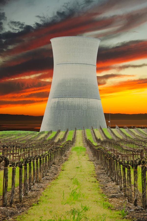 Nuclear sunset stock image. Image of plant, generator - 19188631