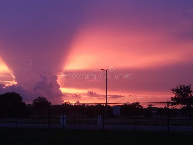 Nuclear sunset florida stock photo. Image of colors - 161446428